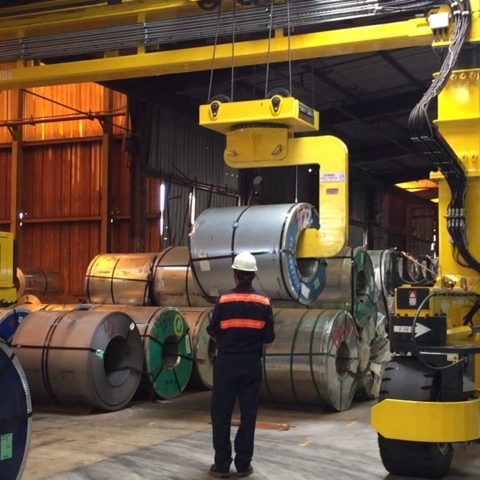 Coils / Cable Drums - Steel Coil handling made easy with Combilift